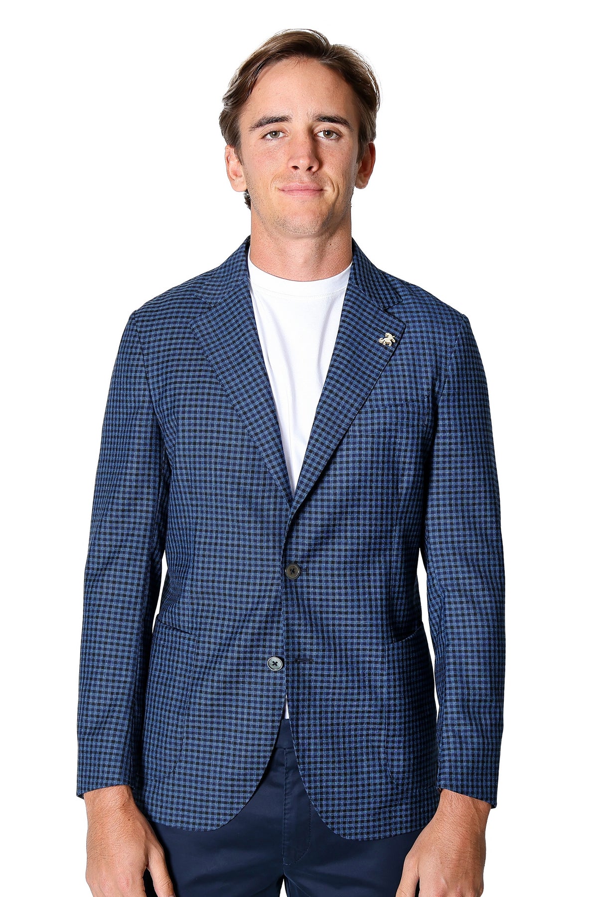 TOMBOLINI | Zero-Gravity Check Jacket | Blue & Black — Mitchell Ogilvie
