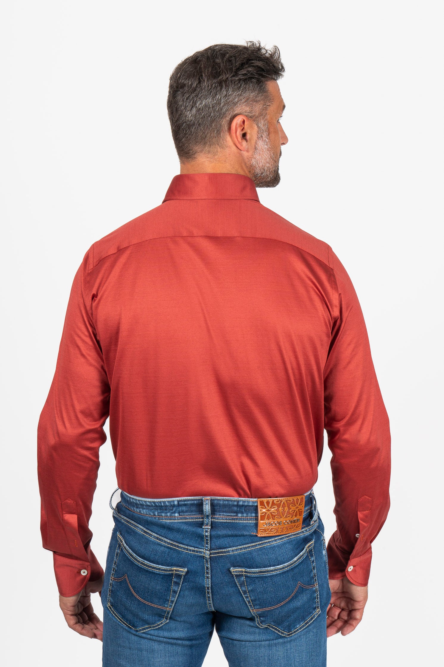 CANALI Rust Red Plain Jersey Shirt — Mitchell Ogilvie